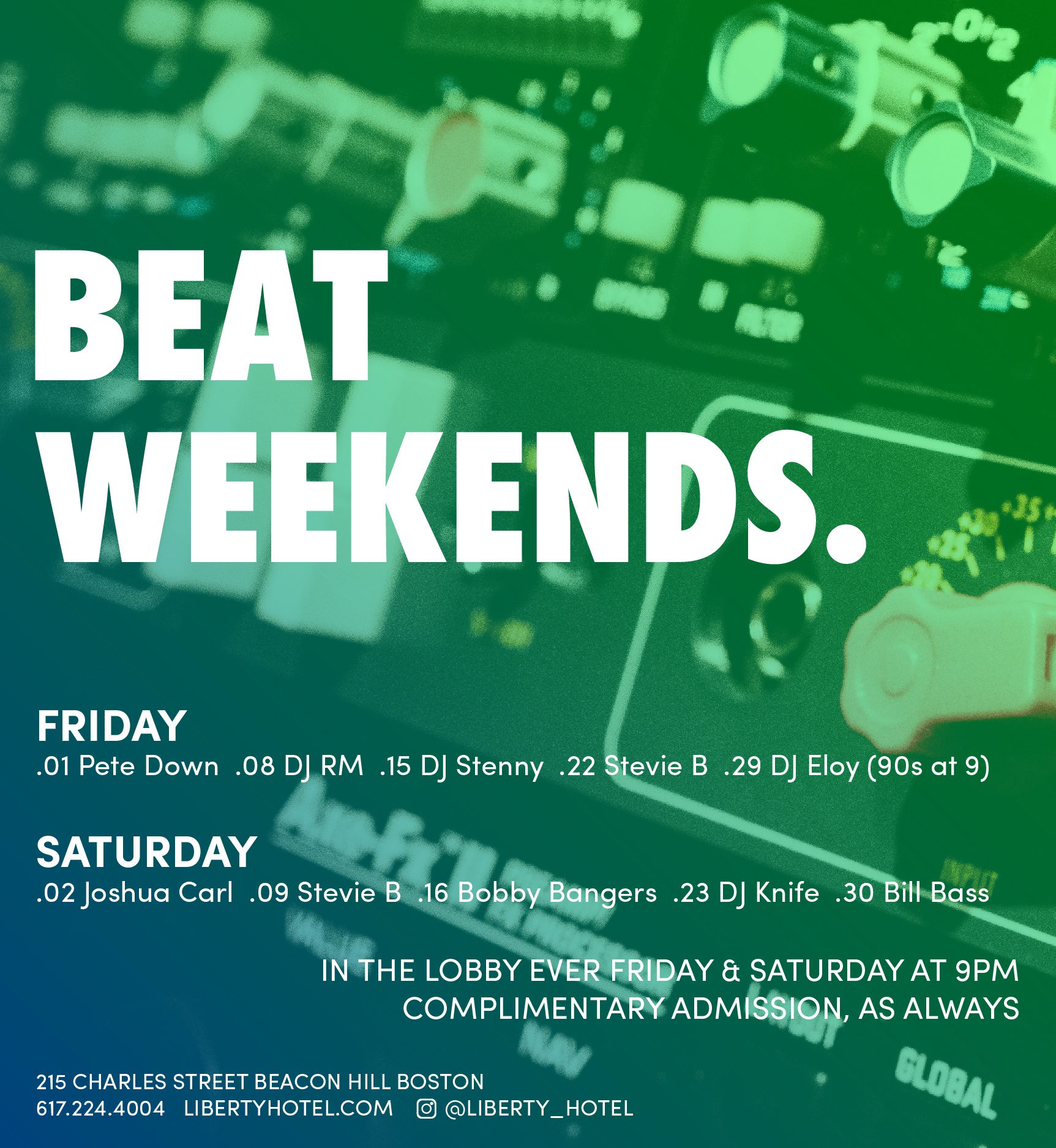 Beat Weekends March 2019 Evite.v01 - The Liberty Hotel
